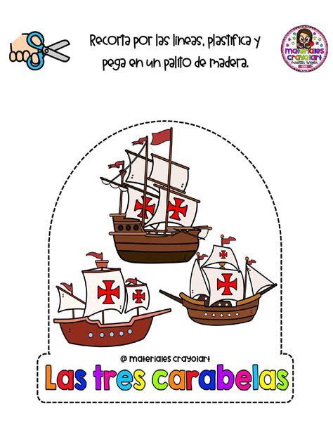 Las Tres Carabelas De Colon Dibujo