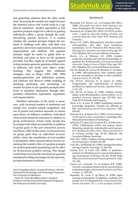 A Conceptual Framework For Scaffolding Iii Structured Problem Solving Processes Using Question