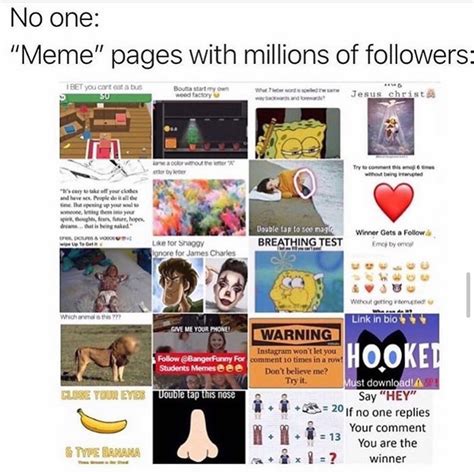 No One Meme Pages With Millions Of Followers Funny