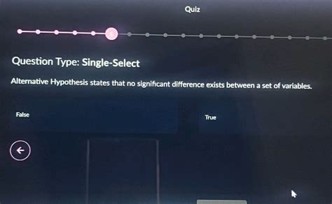 Quiz Question Type Single Select Alternative StudyX