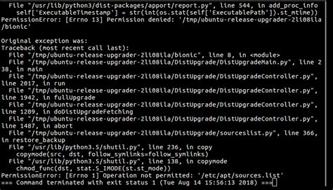 upgrade error updating to ubuntu 18 04 from 16 04 failed to lock