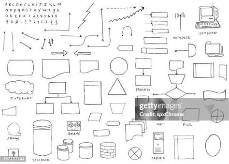 Hand Drawn Flowchart Diagram Icons High Res Vector Graphic Getty Images