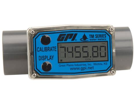 Gpi Flomec 10 100 Gpm Inline Pvc Turbine Flow Meter 15 Spigot