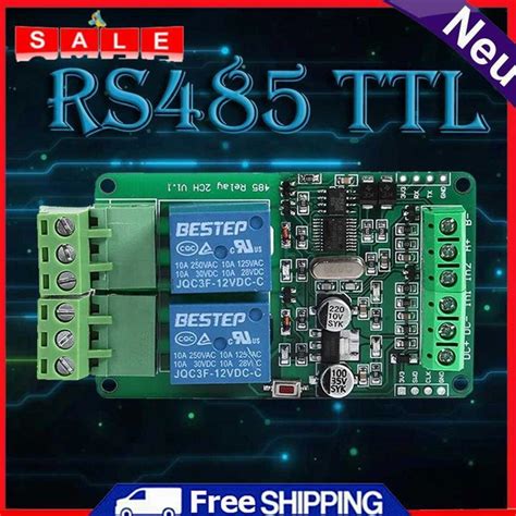 Modbus Rtu 2 Way 12v Relay Module Switch 2 Way Relay Output Rs485