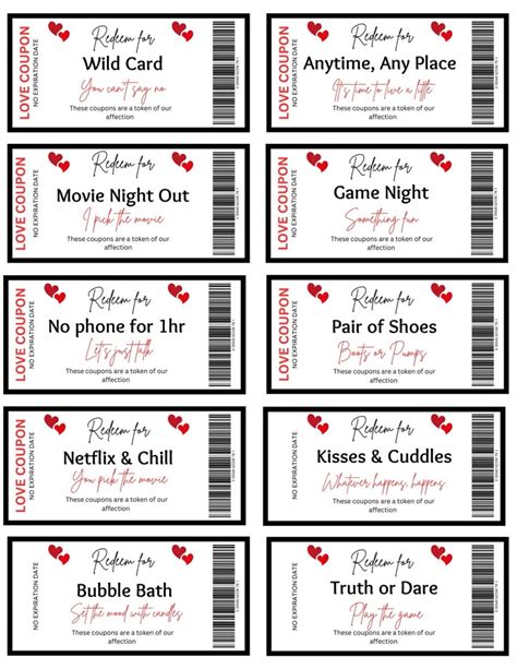 50 Love Coupons Printable Including Customizable Templates In Canva