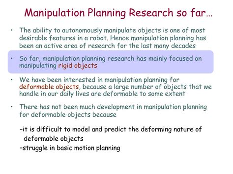 Ppt Motion Planning For Robotic Manipulation Of Deformable Linear