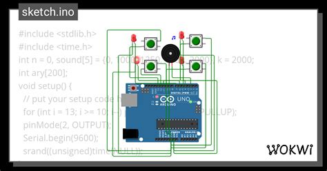 记忆力游戏 Wokwi Esp32 Stm32 Arduino Simulator