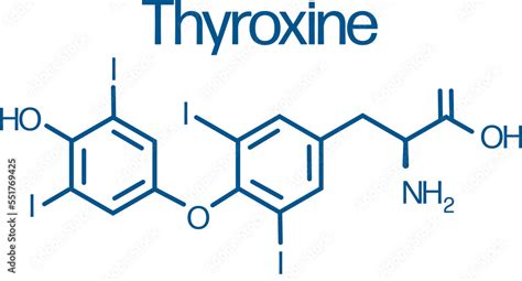Thyroxine Thyroid Hormone Molecular Structure Png Skeletal Formula Stock Illustration Adobe