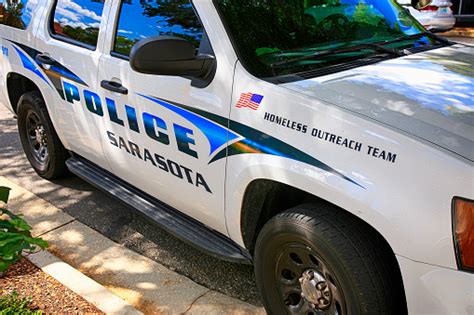 미국 플로리다에서에서 사라 소 타 경찰 학과의 경찰 차량 거리에 대한 스톡 사진 및 기타 이미지 거리 경찰관 경찰차 Istock