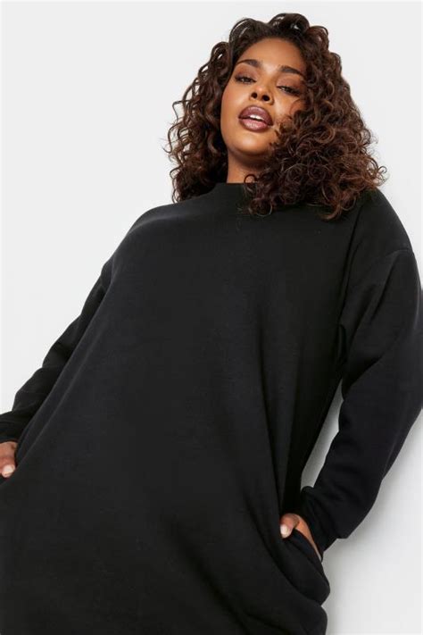 Yours Plus Size Black Sweatshirt Dress Yours Clothing