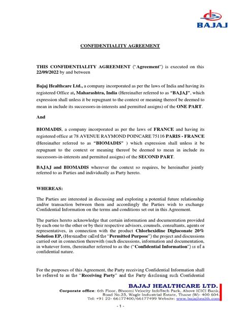 Cda Pdf Confidentiality Breach Of Contract