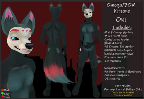 Second Life Marketplace ~ff~ Omegabom Kitsune Kit Oni