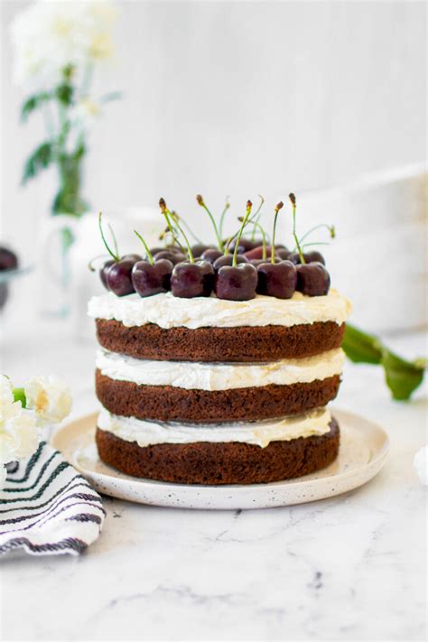 Chocolate Cherry Whipped Cream Cake Mimis Organic Eats