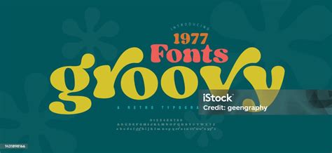 70 년대 복고풍 그루비 알파벳 문자 글꼴과 숫자 타이포그래피 장식 글꼴 빈티지 개념 그래픽 티 티셔츠 또는 포스터 로고 스티커를위한 히피 기호가있는 영감을주는 슬로건 인쇄
