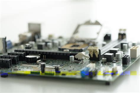 Motherboard Without CPU On A White Stock Photo Image Of Board Installation 217273124