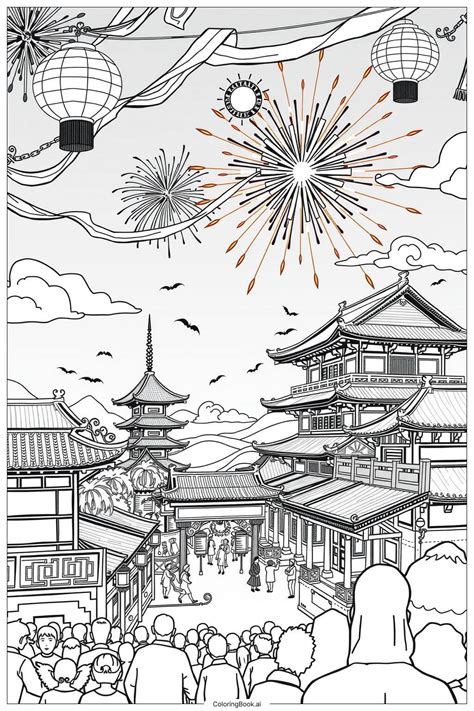 중국 설날 색칠 페이지 2023