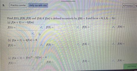 Solved Find The First Few Terms Of The Sequence Of