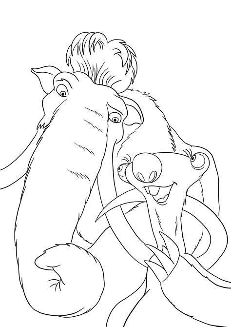 Ice Age Coloring Pages Download And Print Ice Age Sid From Ice Age
