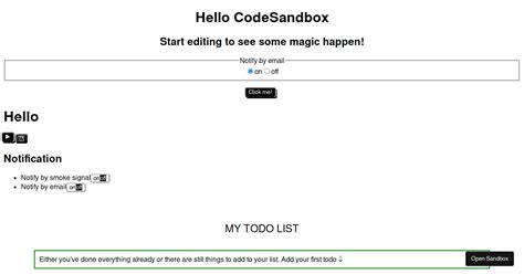 ToDo List And Toggle Buttons Codesandbox