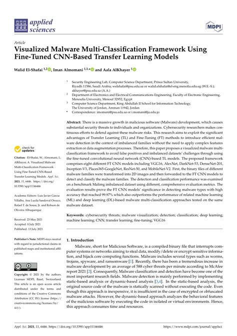 Pdf Visualized Malware Multi Classification Framework Using Fine
