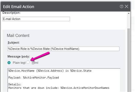 Email Actions Are Being Sent Without Line Breakshard Returns Within