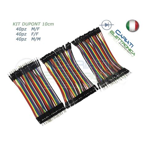 Kit 120 Ponticelli 10cm Dupont Jumper Breadboard Arduino M M M F