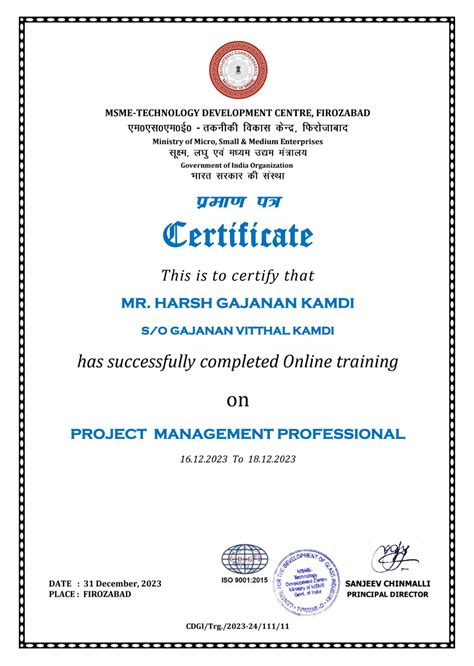 Harsh Kamdi On Linkedin Im Excited To Share That I Recently Completed My Project Management