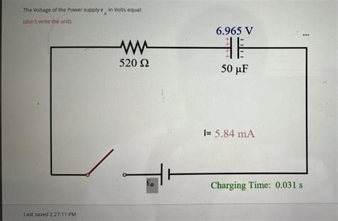 Solved The Voltage of the Power supply ε0 in Volts equal Chegg com
