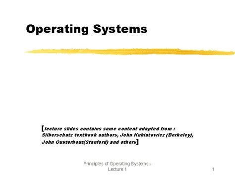 Operating Systems Lecture Slides Contains Some Content Adapted