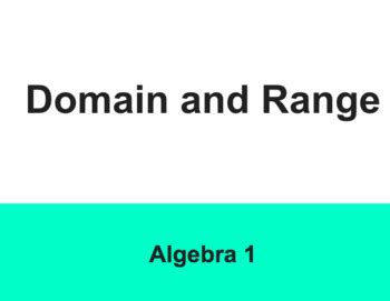 Algebra 1 Domain And Range Lesson By Danielle Lorenzo TPT