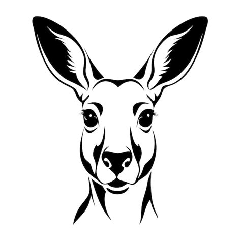 Kangaroo Vector Black Silhouette Tattoo Premium Ai Generated Vector