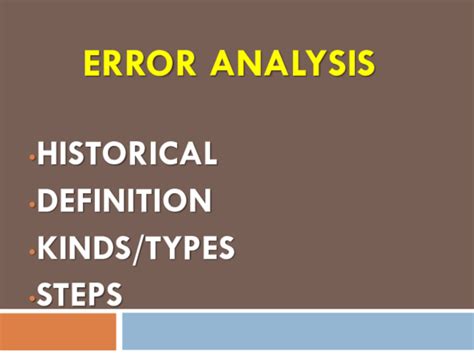 Ppt Error Analysis Presentation