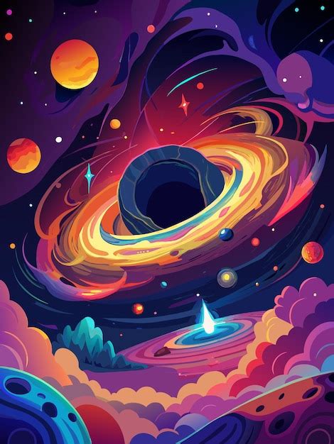 Premium Vector Cosmic Black Hole Vector Graphics Illustration Eps Source File Format Lossless