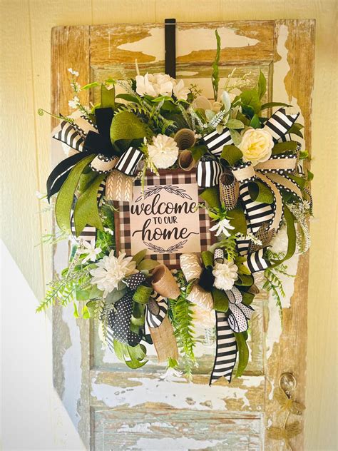 Everyday Welcome Home Wreath Front Door Wreath Spring Wreaths For
