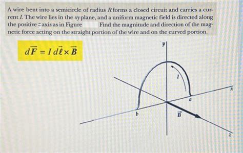 Solved A Wire Bent Into A Semicircle Of Radius R Forms A