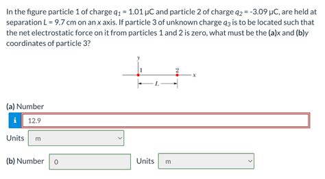 Solved In the figure particle 1 of charge q1 1 01μC and Chegg com