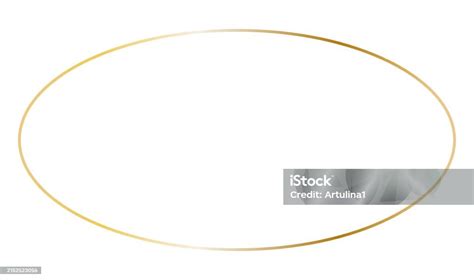금색 타원 수평 프레임입니다 초대장 디자인을 위한 벡터 윤곽선 얇은 타원형 미적 테두리 금 금속에 대한 스톡 벡터 아트 및 기타
