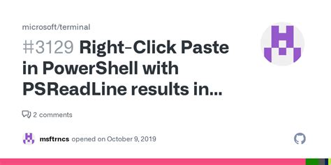 Right Click Paste In Powershell With Psreadline Results In Ctrl Enter Can Cause Psreadline