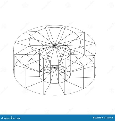 3d Wireframe Render Object Stock Vector Illustration Of Drawing 52656540