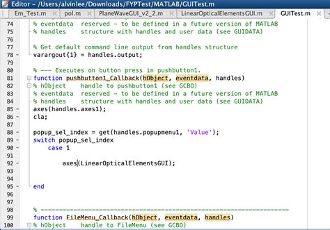 Plot From External Function To Gui Axes In Matlab Stack Overflow