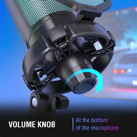 FIFINE AMPLIGAME Gaming USB Microphone Condenser Mic With Quick Mute RGB Indicator Tripod