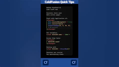 Coldfusion Quick Tips Sessions Youtube