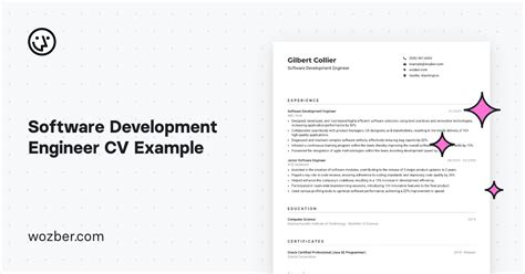 Software Development Engineer CV Example