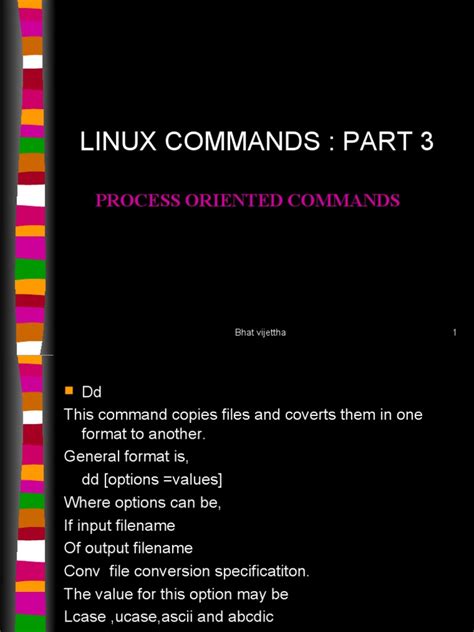 Process Oriented Commands Pdf Computer File Operating System