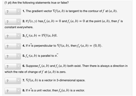 Solved 1 Pt Are The Following Statements True Or False 1