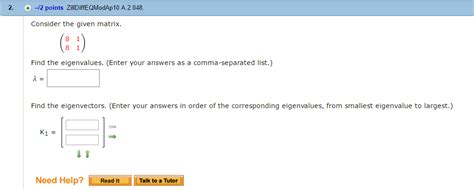 solved consider the given matrix 8 8 1 1 find the