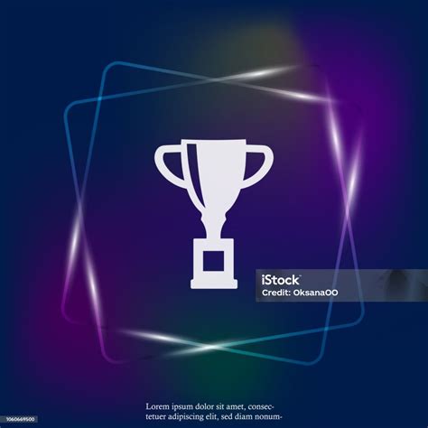 트로피 컵의 벡터 네온 빛 이미지입니다 컵 우승 장려 상금을 받기의 상징 레이어 그룹화 쉽게 편집 그림에 대 한 디자인에 대 한 경기 스포츠에 대한 스톡 벡터 아트 및 기타