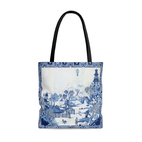 Oriental Style Blue Tote Bag Chinese Tote Bag Ethnic Tote Bag Blue