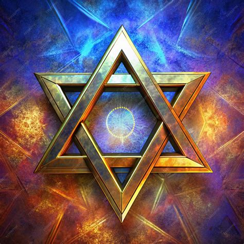 A Star Of David With A Blue Background Generative Ai Premium Ai