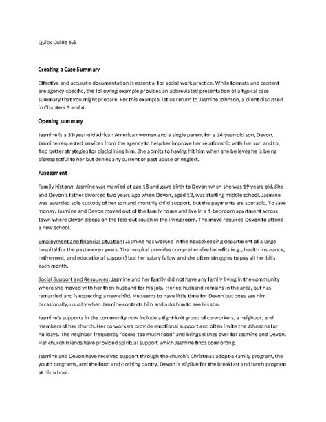 Sample Case Summary Form Quick Guide 5 Creating A Case Summary